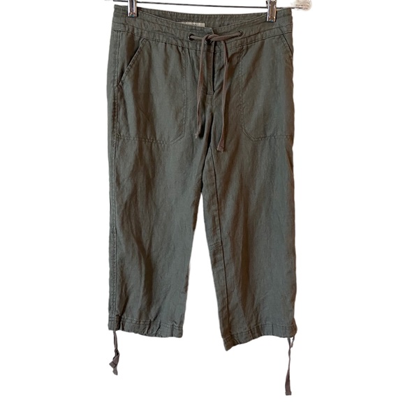 RW & Co | Pants & Jumpsuits | Rw Co Womens Linen Olive Green Capri Pant ...
